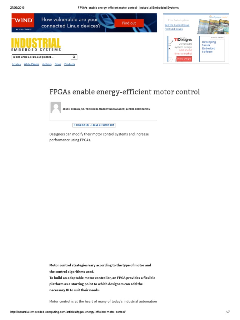 FPGAs Enable Energy-Efficient Motor Control - Industrial Embedded ...