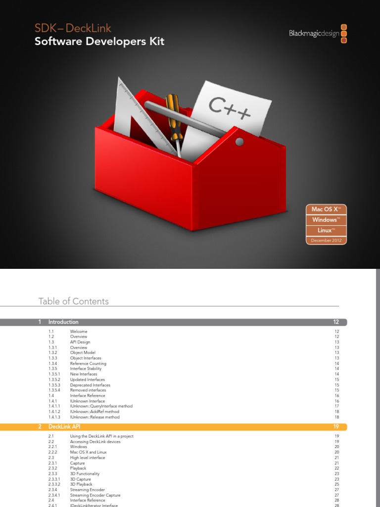 Blackmagic Decklink SDK | PDF | Application Programming Interface | Component Object Model