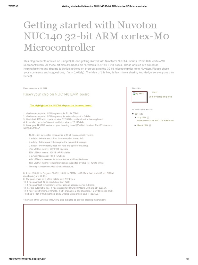 Getting Started With Nuvoton NUC140 32-Bit ARM Cortex-M0 ...