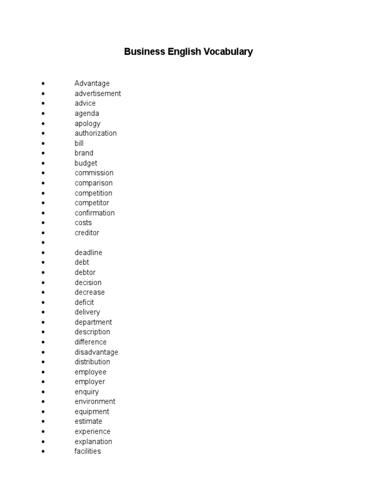 Business English Vocabulary | PDF | Cheque | Banks