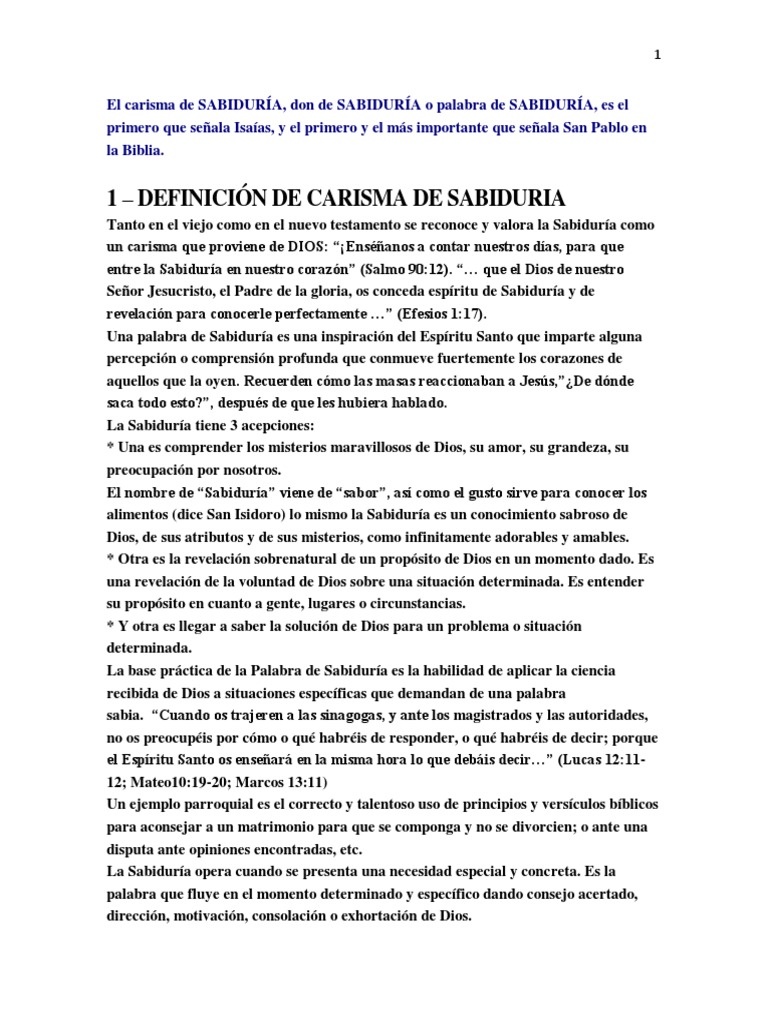 Don de Sabiduría y Conocimiento | PDF | Oración | Conocimiento