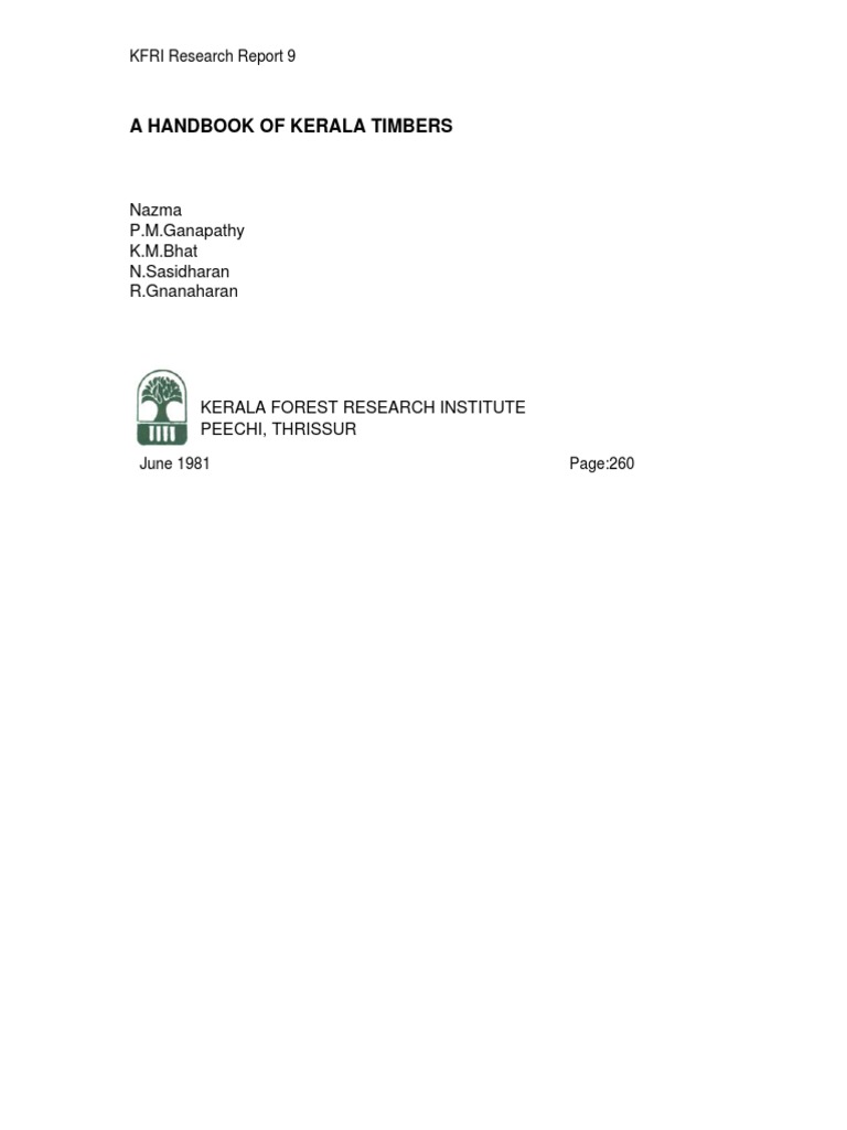 KFRI | PDF | Wood | Trees