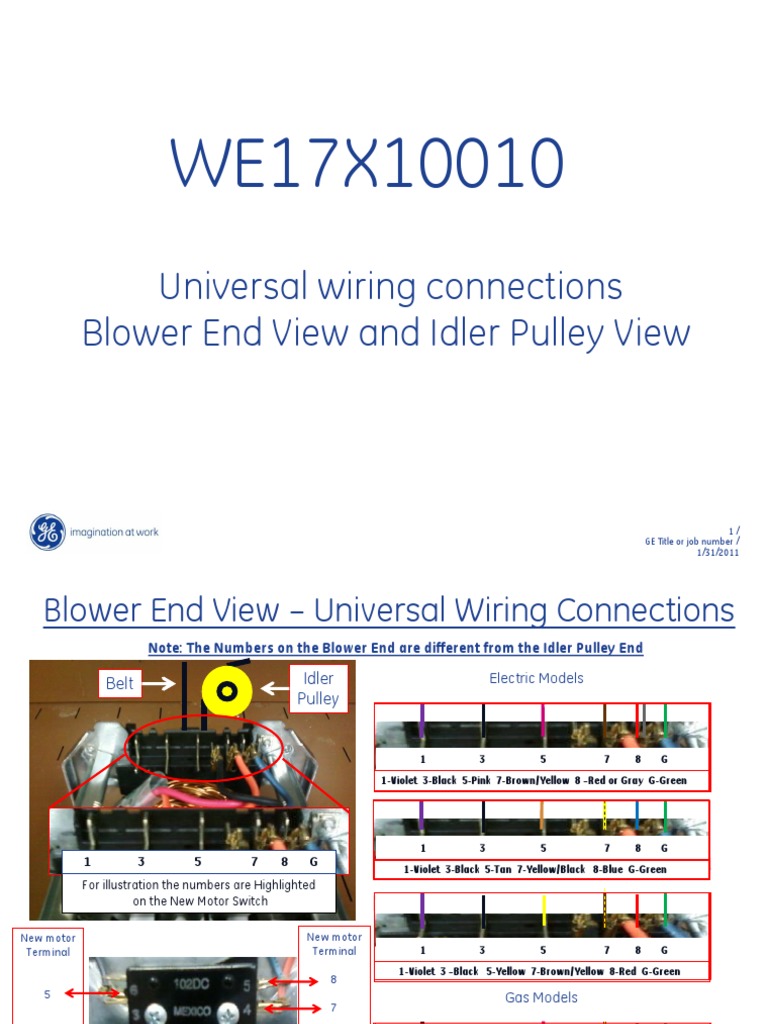 WE17X10010 Wiring Instructions | Belt (Mechanical) | Electricity