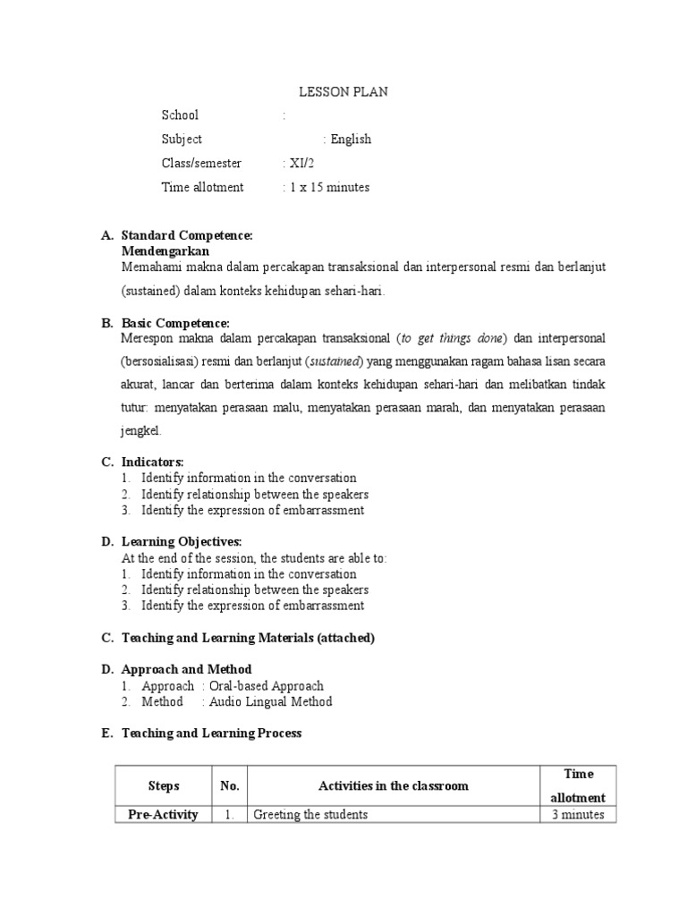 LESSON PLAN-micro Teaching | PDF | Educational Assessment | Communication