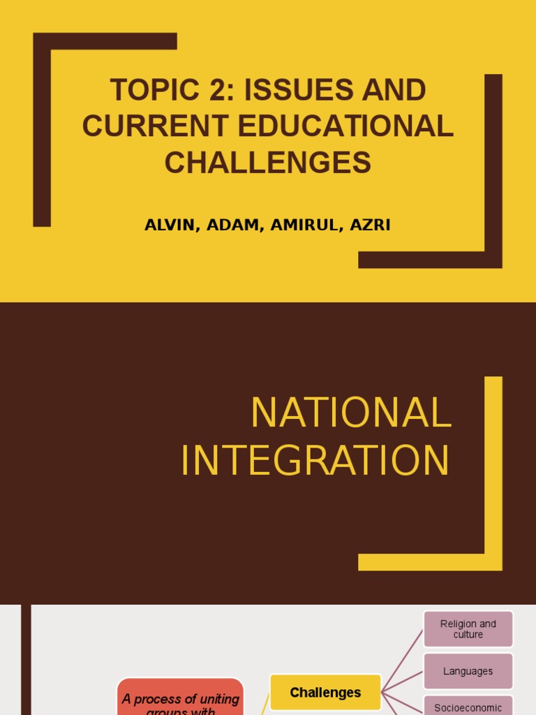 Topic 2 Issues and Current Educational Challenges | PDF | Teachers ...