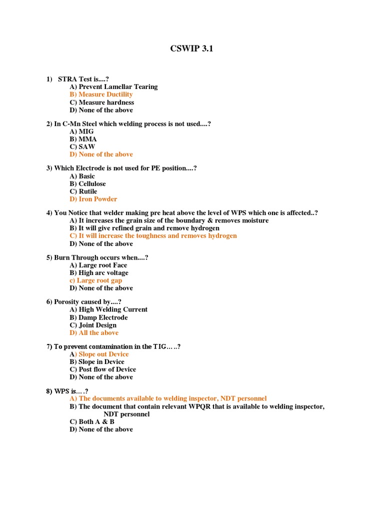 Cswip Exam Question PDF | PDF | Welding | Construction