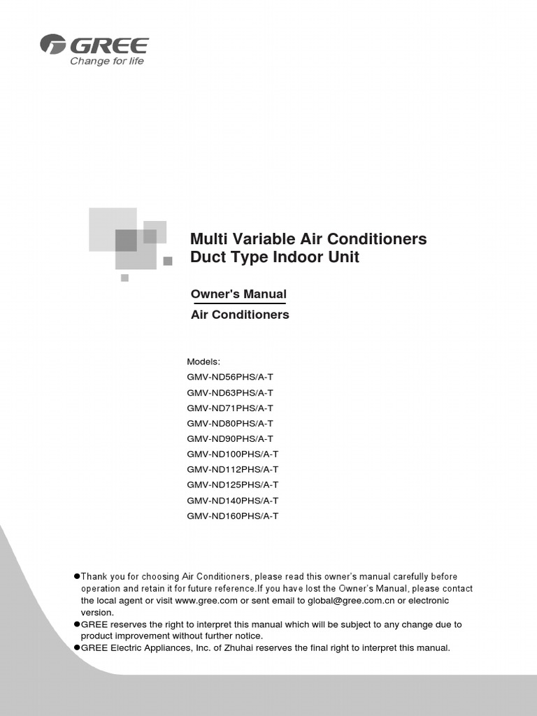 Manual IDU Conceal Duct (PHS) | PDF