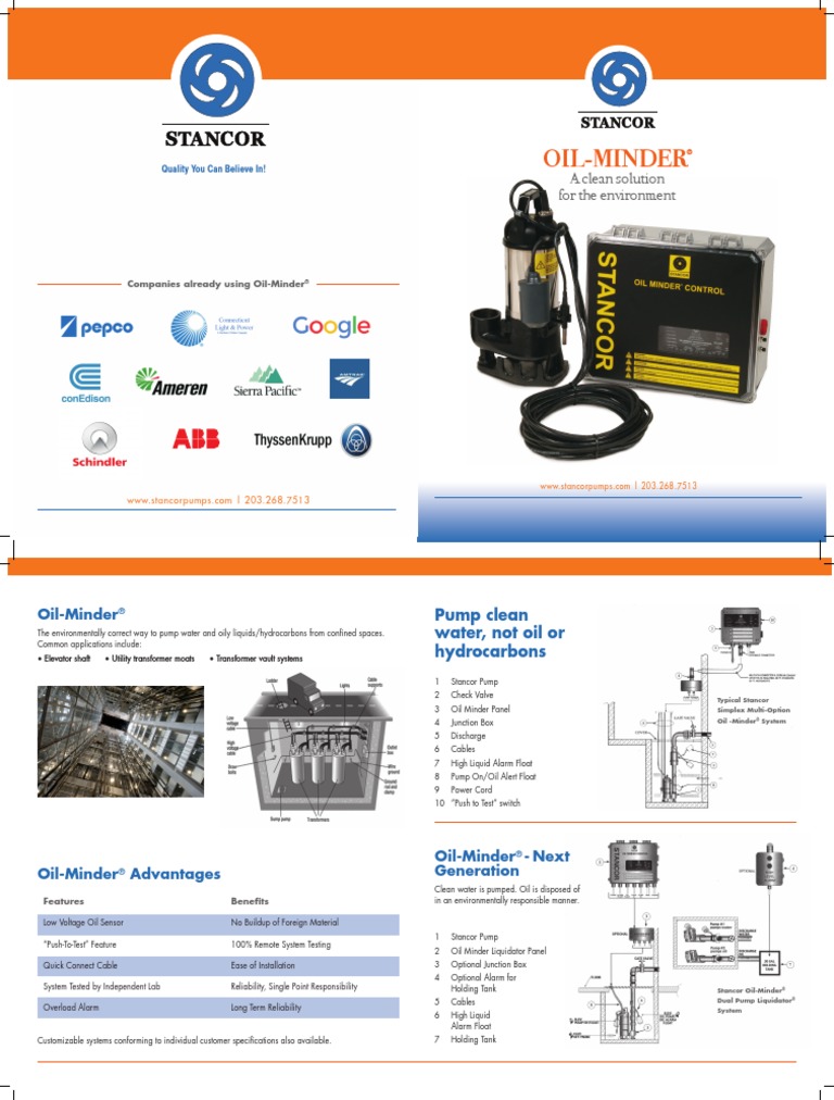 Stancor OilMinder Brochure | PDF | Pump | Transformer