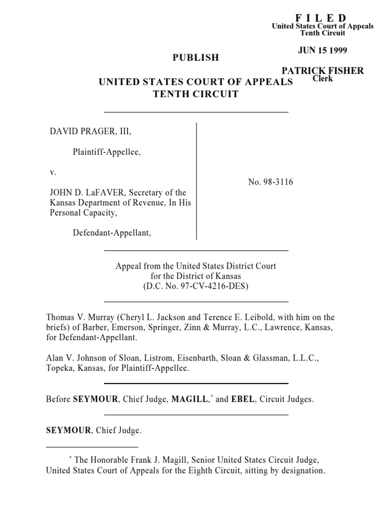 Prager v. LaFaver, 10th Cir. (1999) | PDF | Federal Rules Of Civil ...