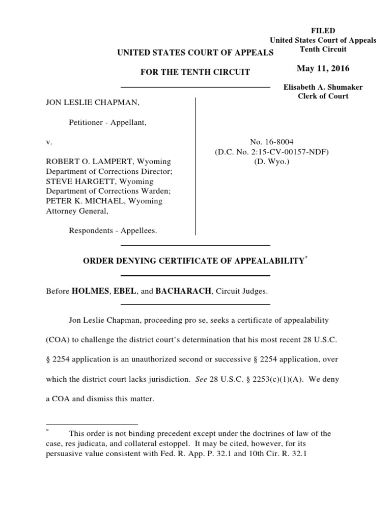 Filed United States Court of Appeals Tenth Circuit | PDF | Pro Se Legal ...