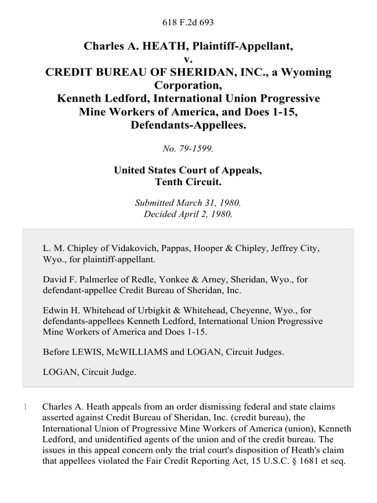 United States Court of Appeals, Tenth Circuit | PDF | Credit Bureau ...