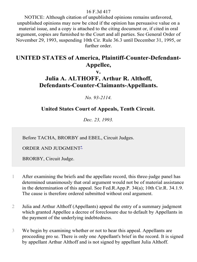 UNITED STATES of America, Plaintiff-Counter-Defendant-Appellee, v ...