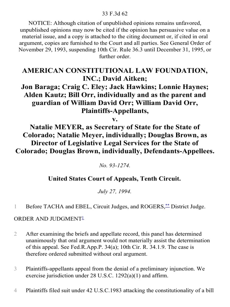 United States Court of Appeals, Tenth Circuit | PDF | First Amendment ...