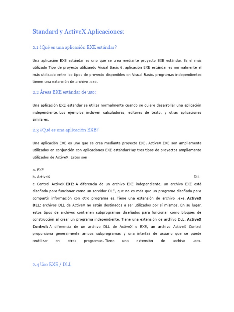 Guía de Proyectos EXE y ActiveX | PDF | Programa de computadora | Programación