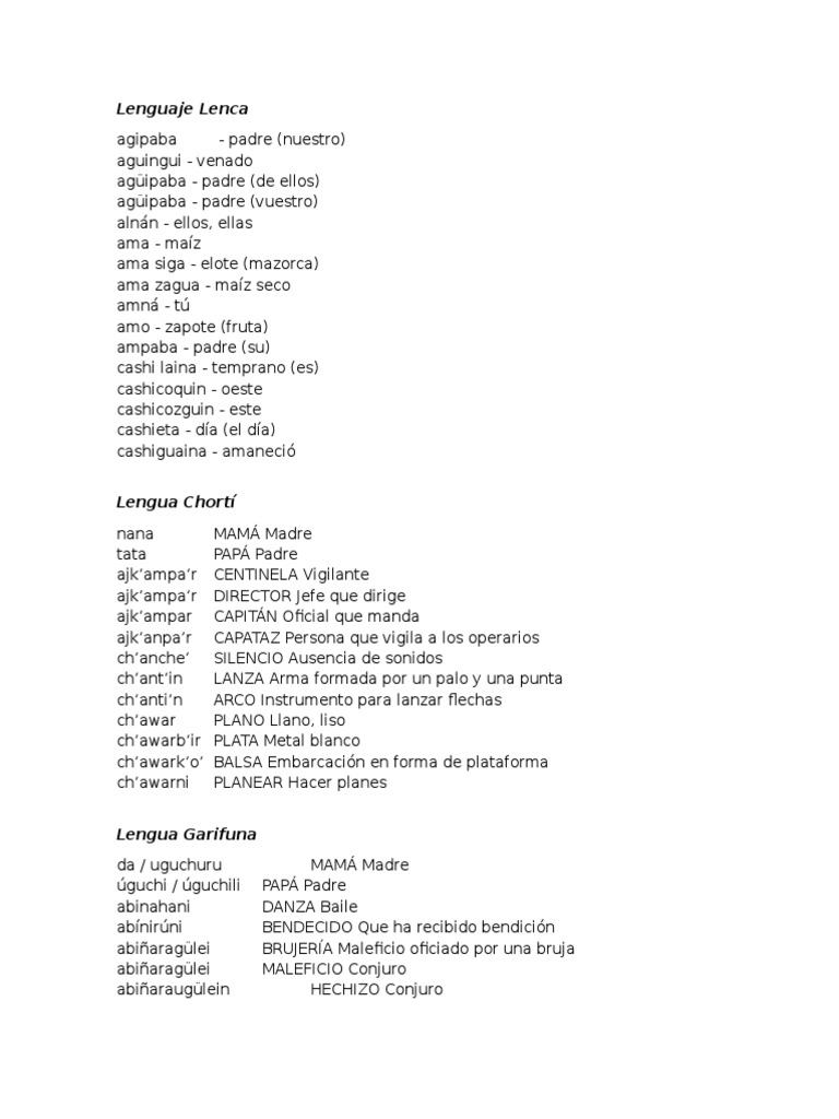 Lenguaje Lenca | PDF | Fonología | Sonido