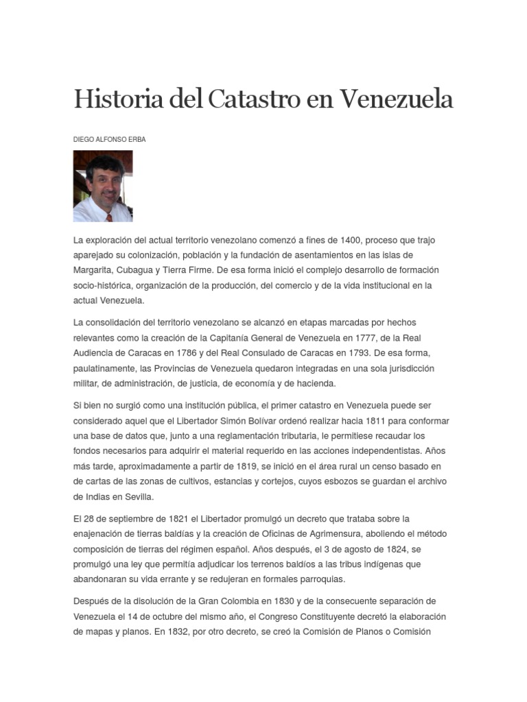 Historia Del Catastro en Venezuela | PDF | Venezuela