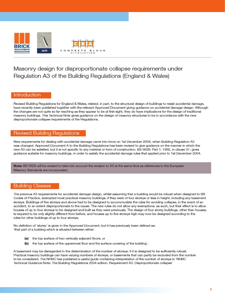 Masonry Design Fo Disproportionate Collapse | PDF | Wall | Beam (Structure)