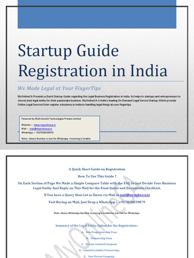 Legal Business Registration in India | PDF | Finance & Money Management