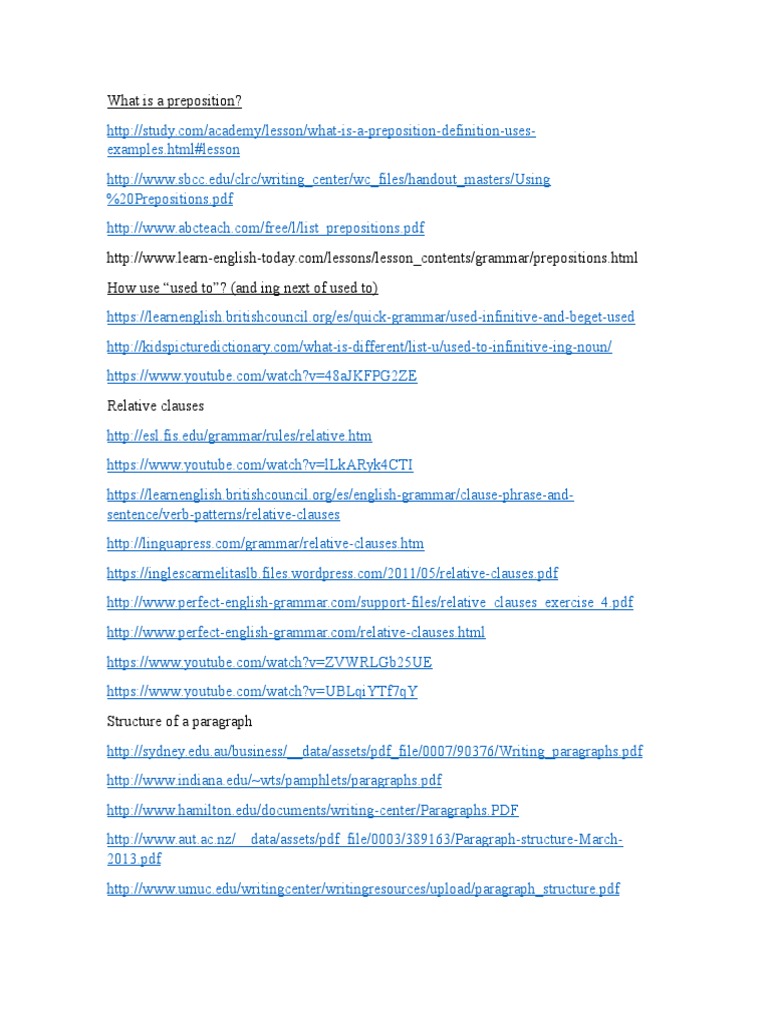 Links of English | PDF | English Language | Syntax