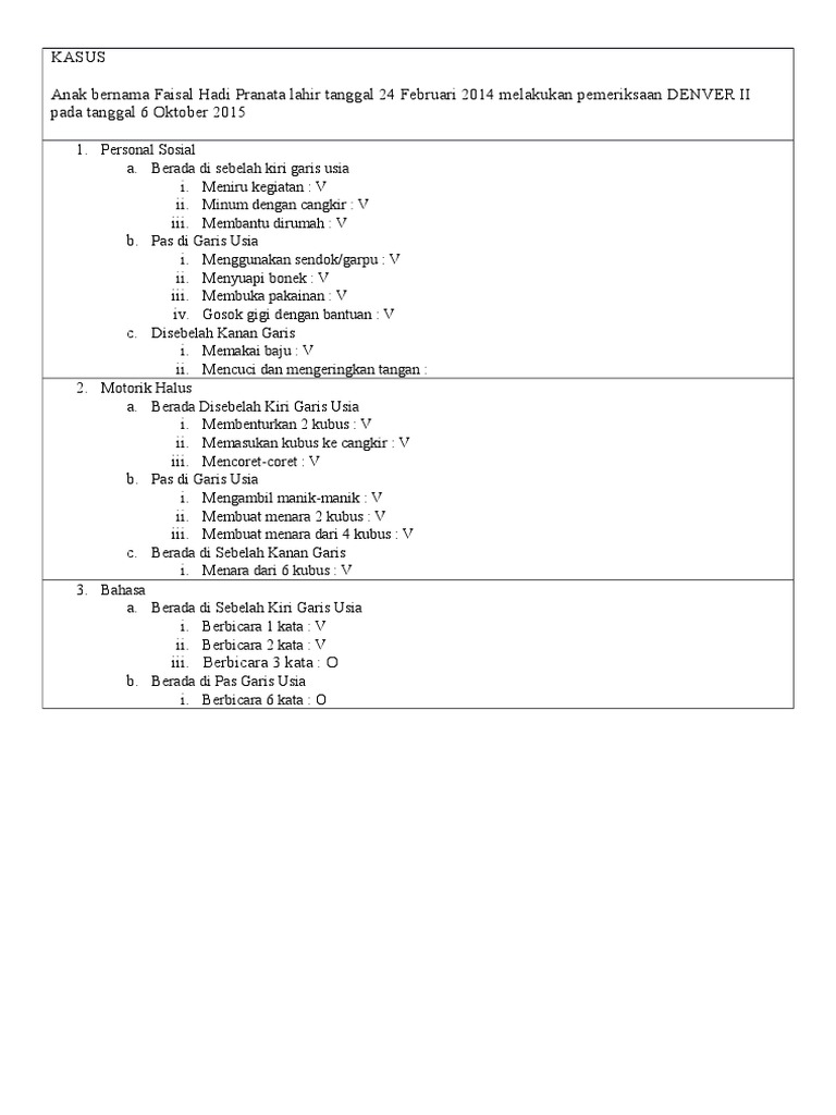 Contoh Soal Denver | PDF