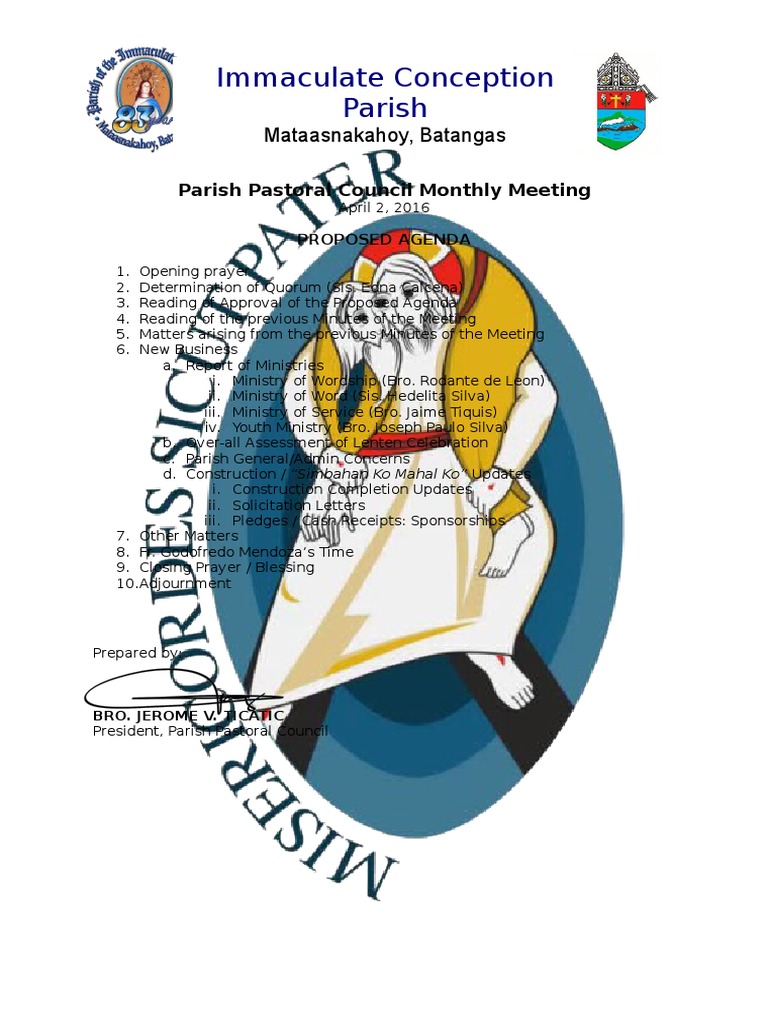 ICP-MNK Header - PPC Meeting | PDF | Christian Organizations | Catholic ...