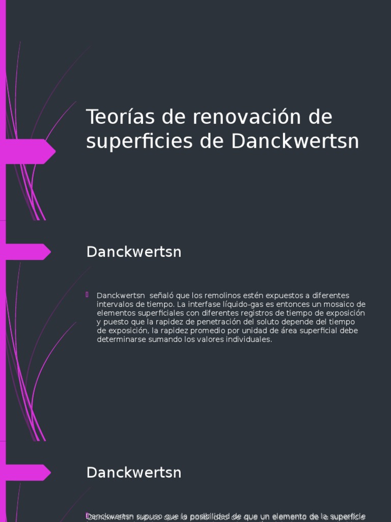 Teorías de renovación de superficies de Danckwerts | PDF | Ciencia y ...