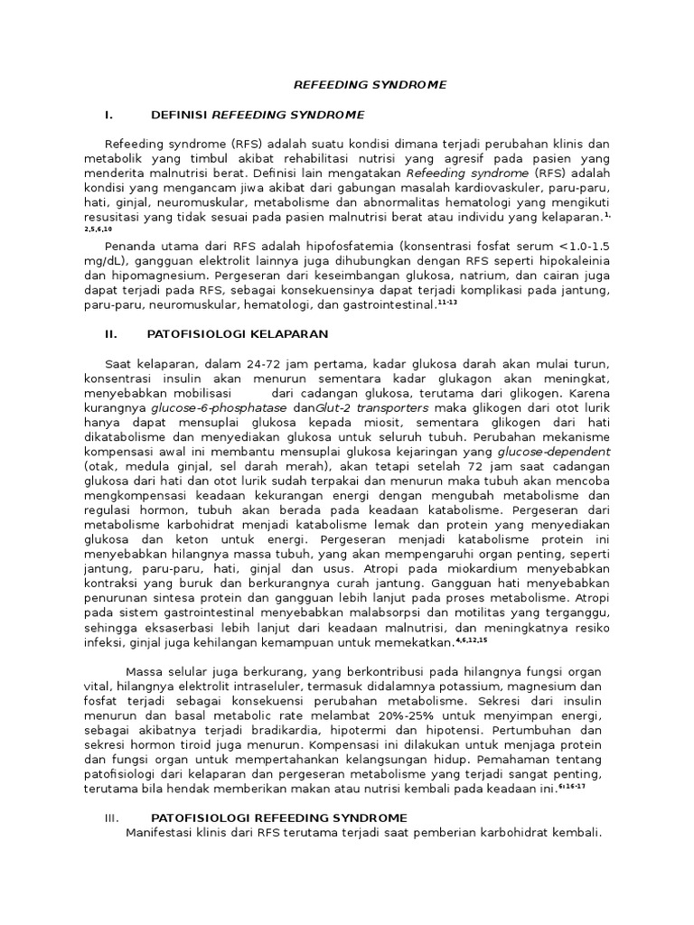 Pemahaman Refeeding Syndrome | PDF