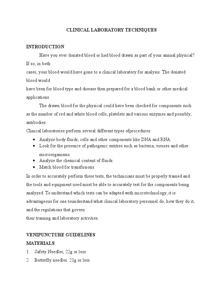 Clinical Laboratory | PDF | Hematology | Ph