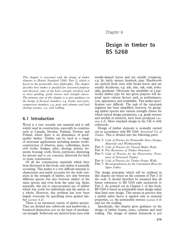 Design of Timber To BS 5268 New | PDF | Lumber | Bending