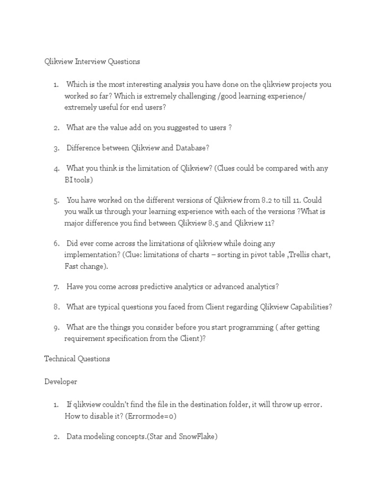 Qlikview Interview Questions | PDF | Program Optimization | Databases