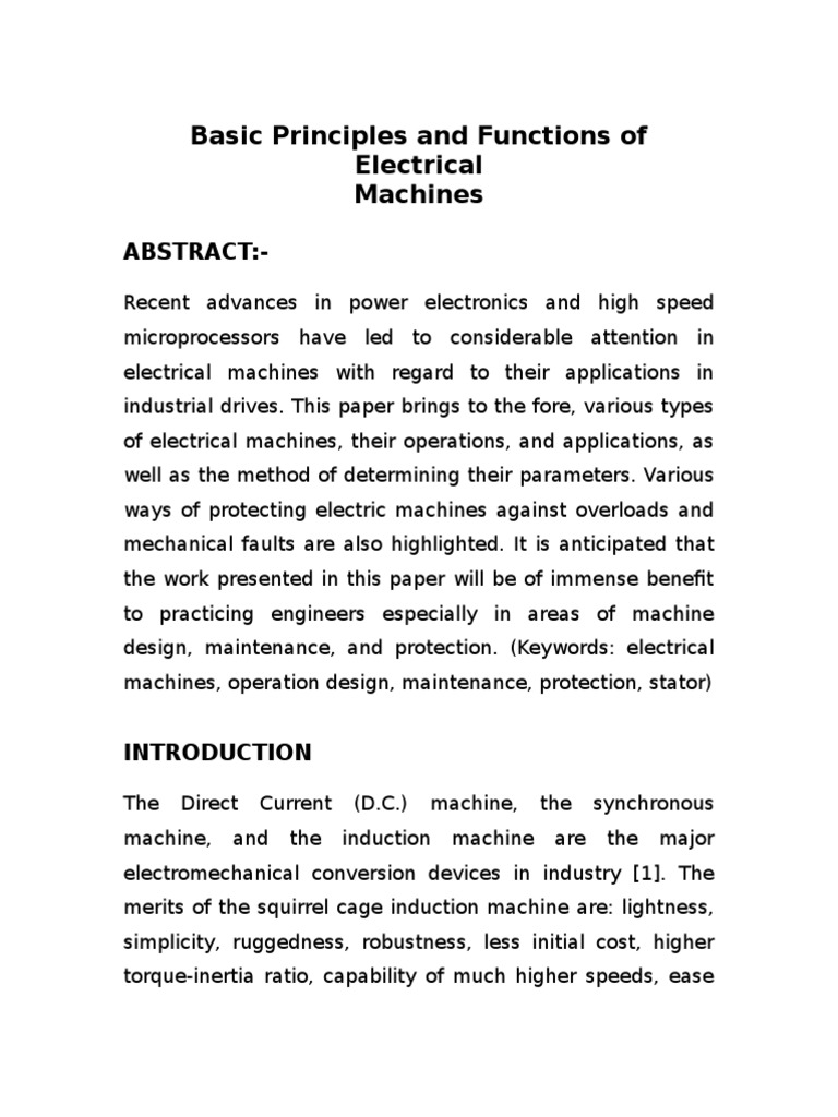 Basic Principles and Functions of Electrical | Download Free PDF ...