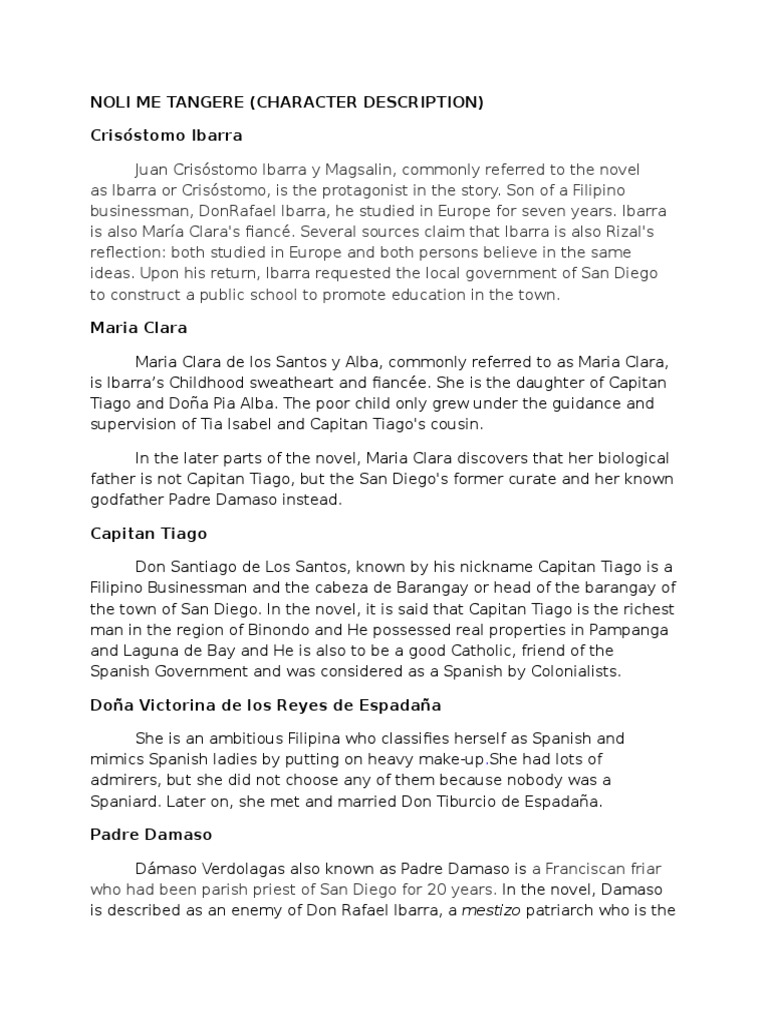 Character Description Analysis | PDF | Spanish Language Novels ...