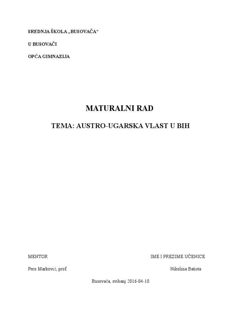Maturski Rad | PDF
