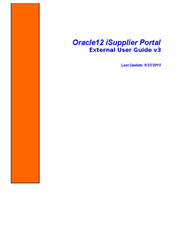 Oracle ISupplier External User Guide | PDF | Accounts Payable | Invoice