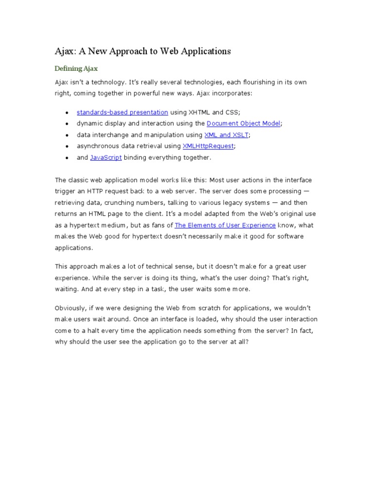Understanding Ajax for Web Apps | PDF | Ajax (Programming) | Web Application