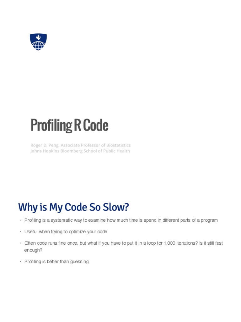 Profile R Code to Optimize Speed | PDF | Program Optimization | Computer Engineering