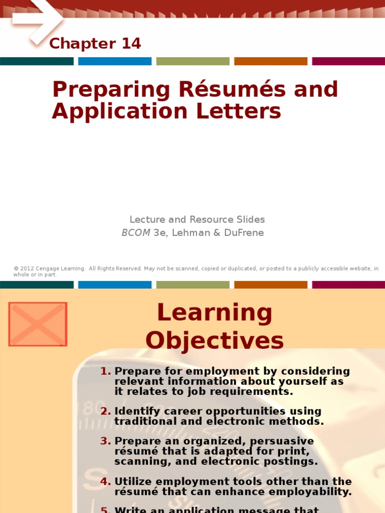 Chapter 14 Preparing Resumes & Application Message | Download Free PDF | Résumé | Computing