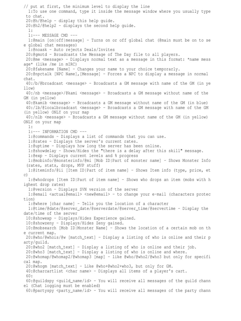 GM Commands Guide | PDF | Role Playing Games | Video Games