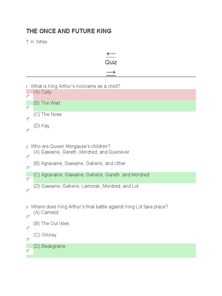 The Once and Future King | PDF | Lancelot | King Arthur