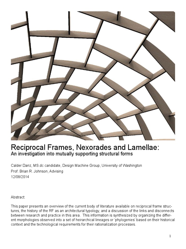 Reciprocal Frames (Danz, 2014) PDF | PDF | Curvature | Geometry