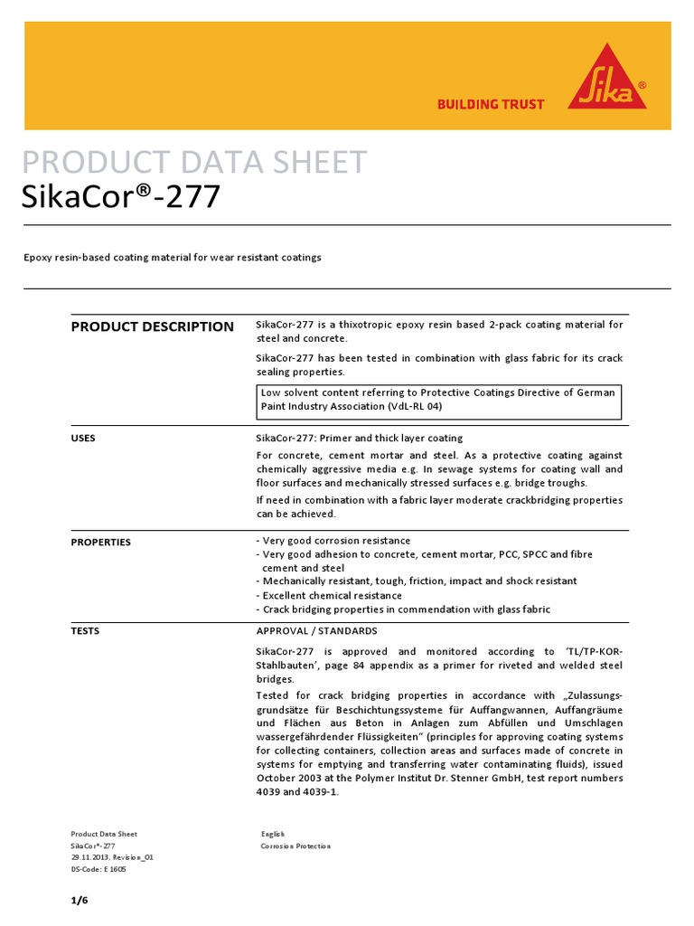 E 1605 SikaCor 255 277 | PDF | Sand | Concrete