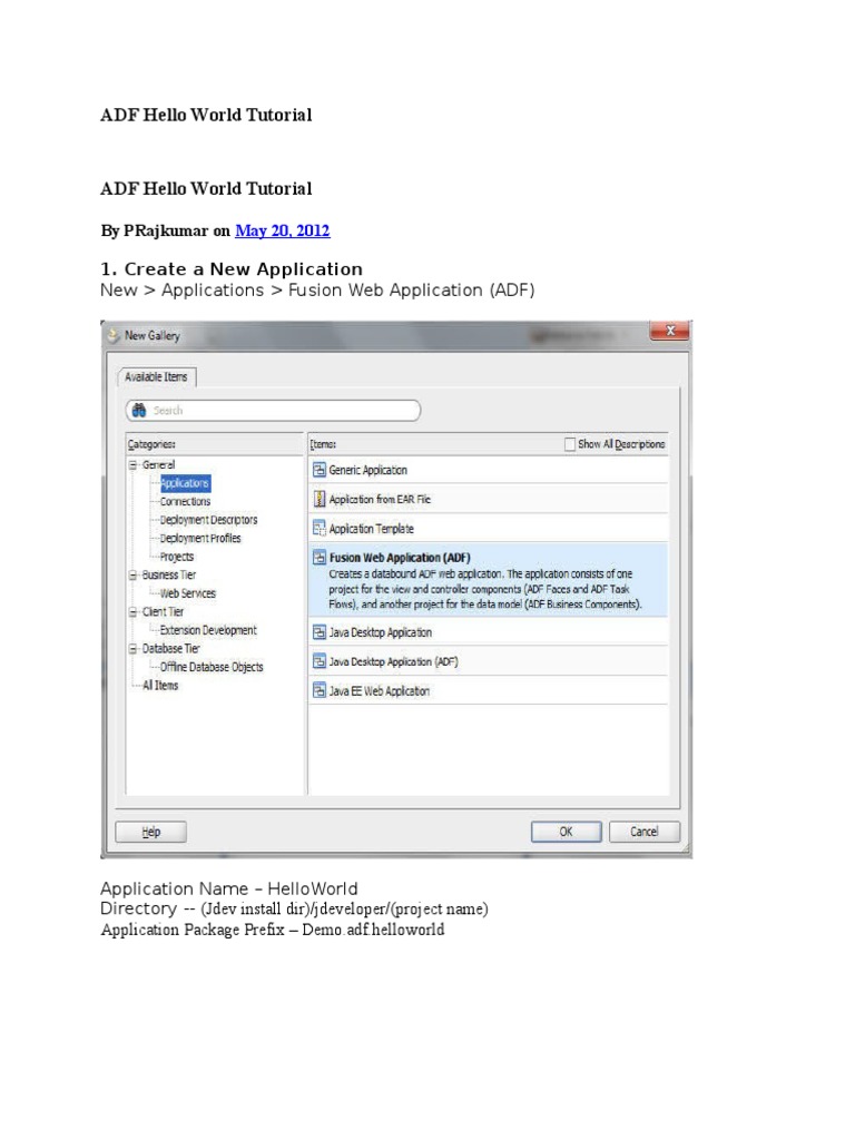 ADF Exercises | Java Server Faces | Page Layout