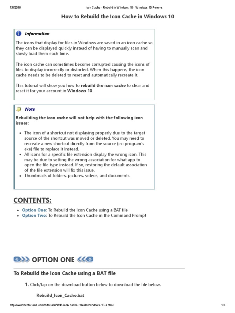 Rebuild Icon Cache in Windows 10 | PDF | File Shortcut | Icon (Computing)
