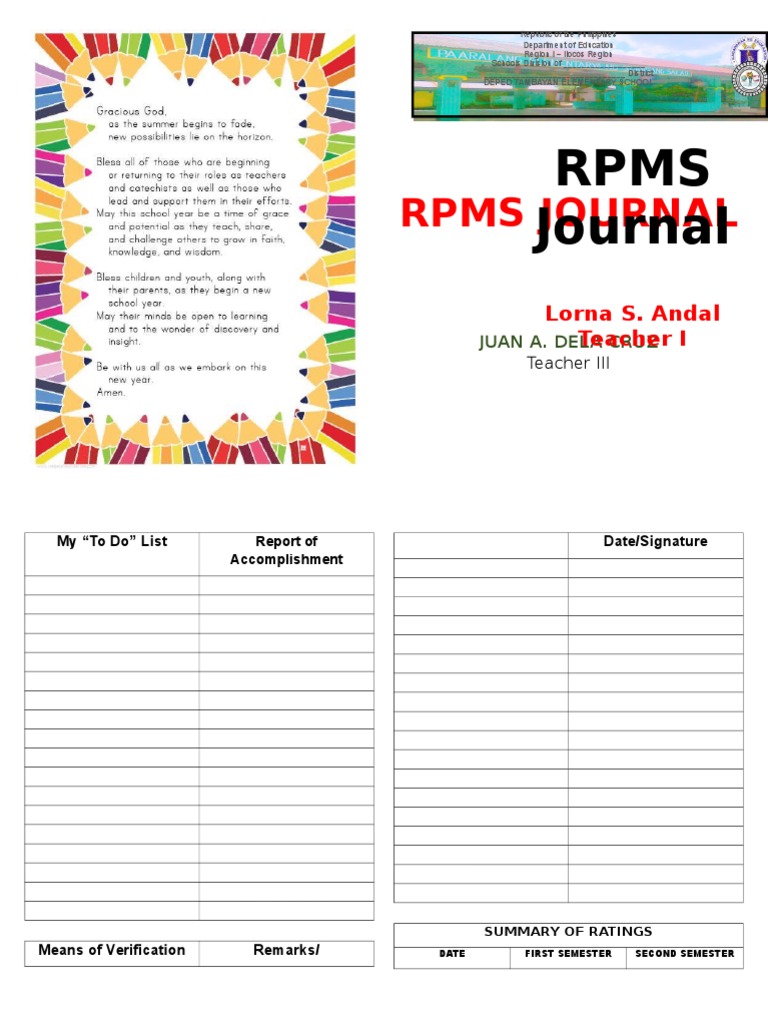 New RPMS Journal (Deped Tambayan) | PDF
