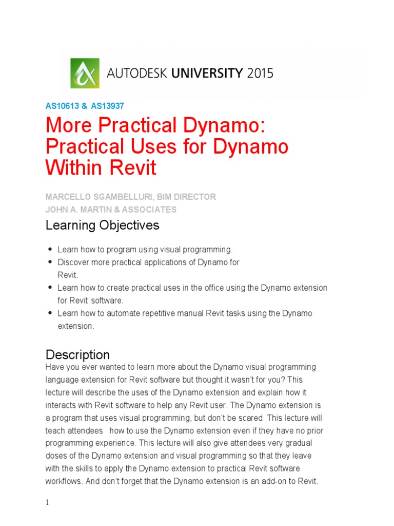 Handout 10613 AS10613 More Practical Dynamo Marcello Sgambelluri ...