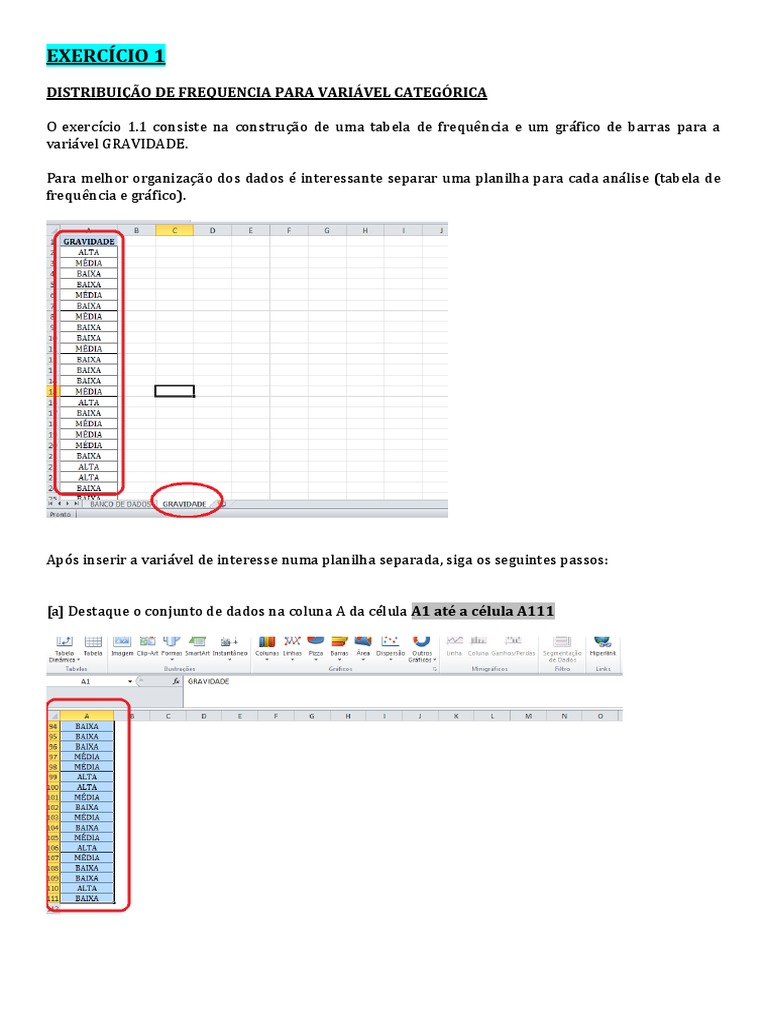 Roteiro Para Aula de Estatística No Excel | Planilha | Mediana ...