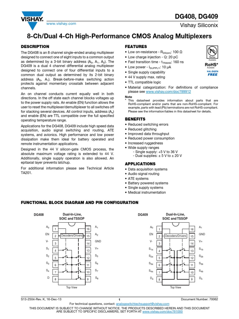 dg408 PDF | PDF | Electrical Engineering | Electronics