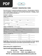 Tenant Information Sheet Form | PDF