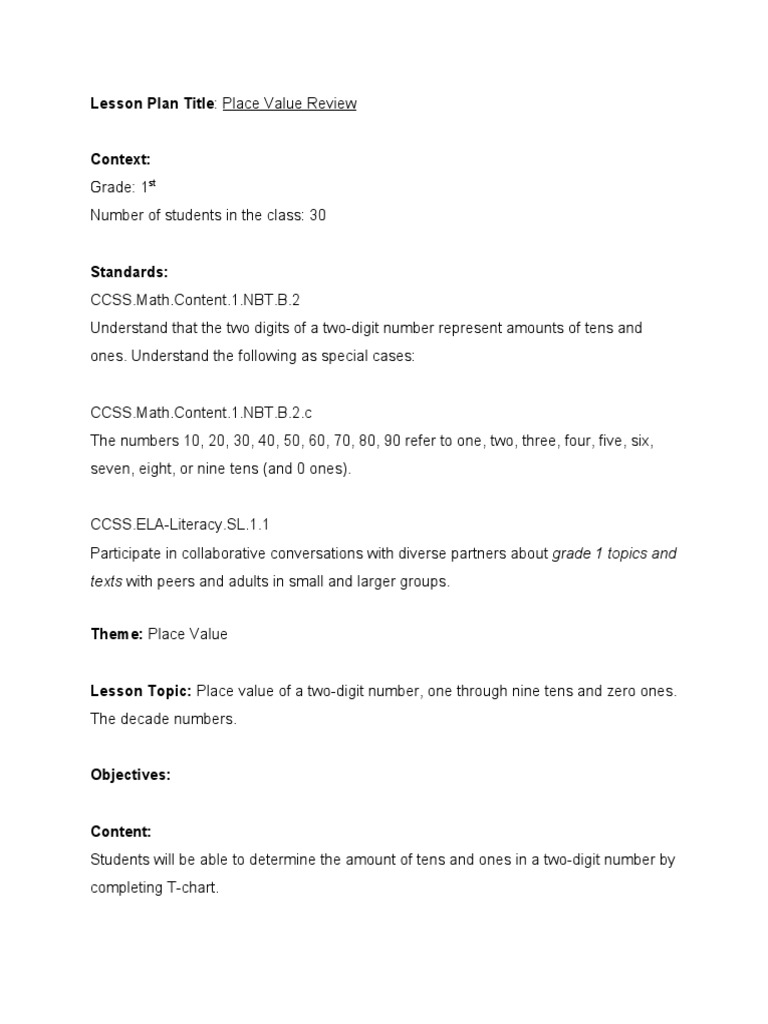 Lesson Plan Title: Grade 1 Topics and Texts | PDF | Educational ...