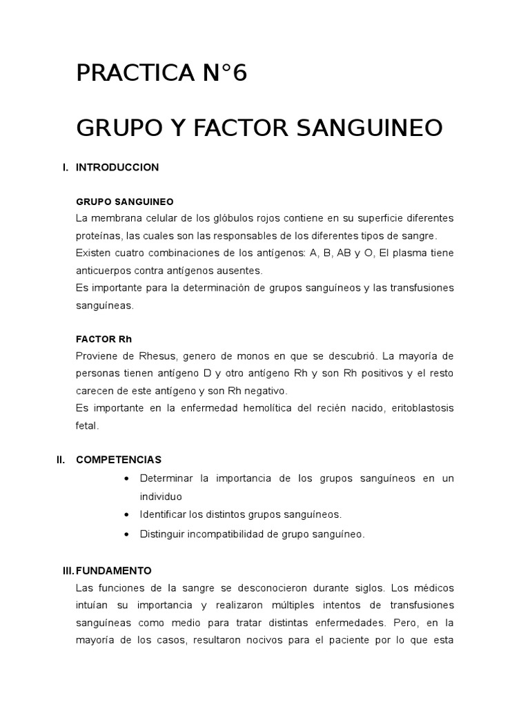 Practica n6 | PDF | Tipo de sangre | Sangre